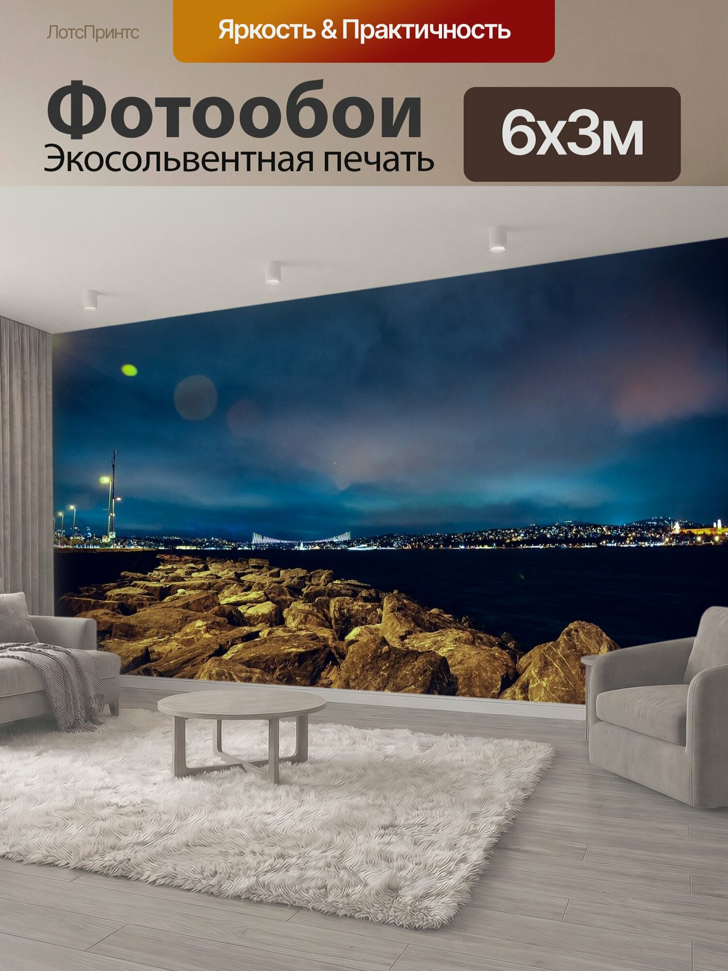 Фотообои "Стамбул, мост, турция" 600x300 см. экосольвентная печать