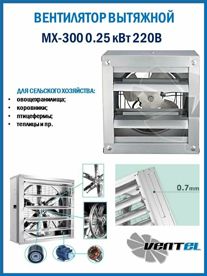 Вентилятор MX-300 0.25 кВт 220В вытяжной