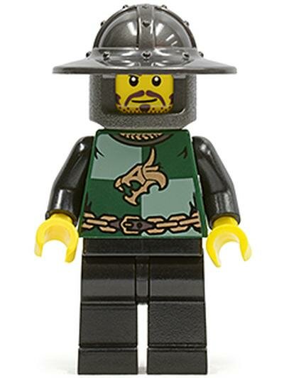 Минифигурка Lego cas456 Kingdoms - Dragon Knight Quarters, Helmet with Broad Brim, Moustache and Stubble