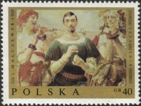 (1969-045) Марка Польша "Гамлет (Я. Мальчевский)" Живопись Польши III O