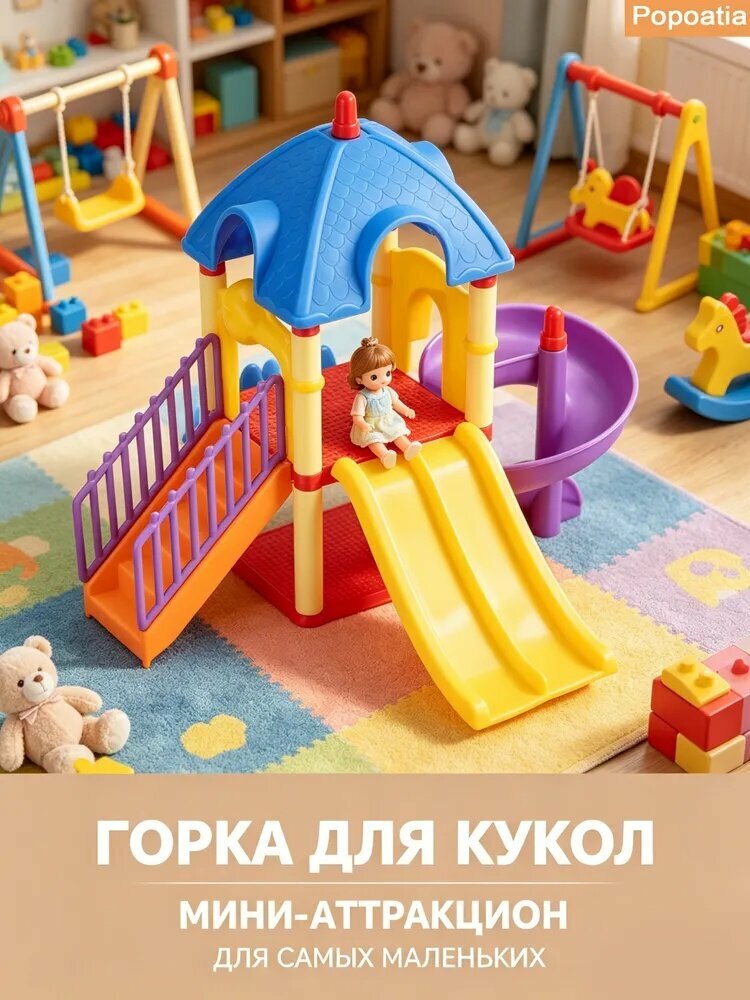 Слайды для детей, миниатюрные модели кукольных домиков, мини-игровая площадка, настольный декор