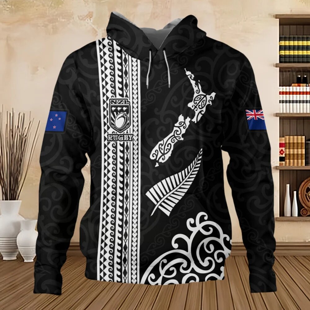 New Zealand Ora Silver Ferns Rugby Hoodie Черный, L, S50LM2484