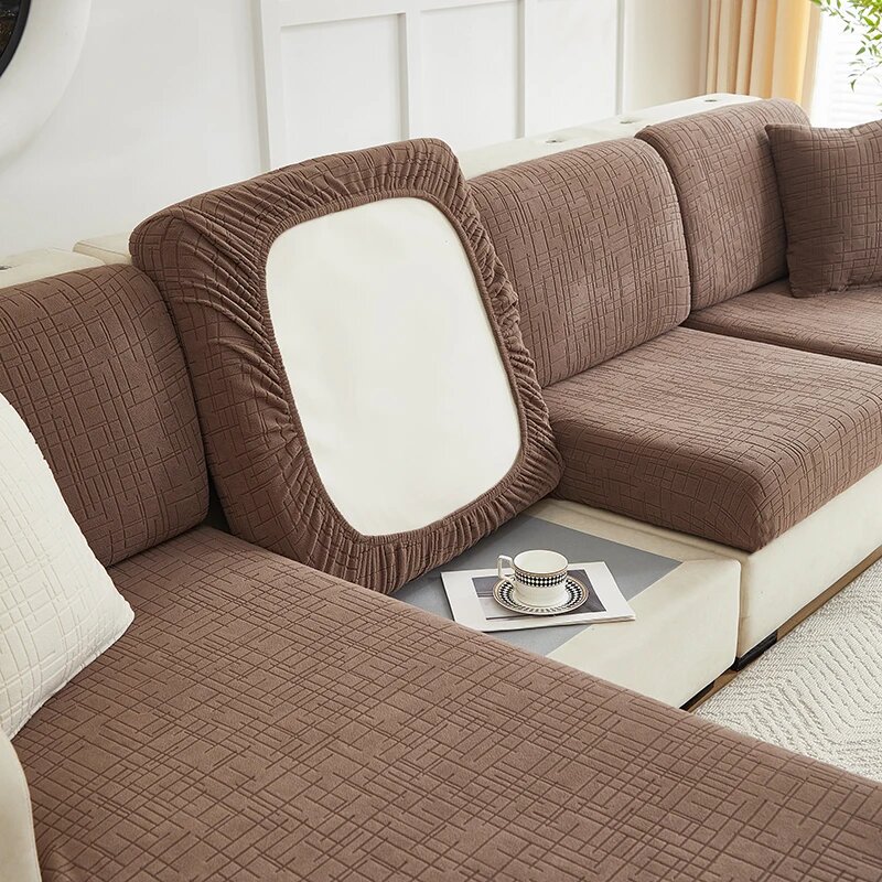 Жакардовый чехол для дивана из полиэстера 1pc Single seat, Бежевый, Color 04