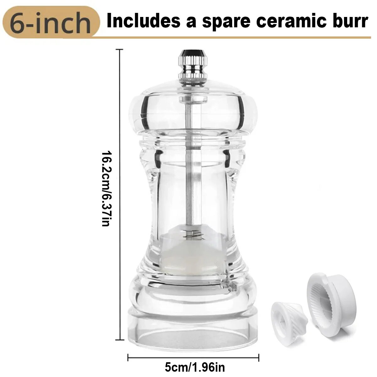 Мельницы для соли и перца Leeseph, прозрачные 6 inch
