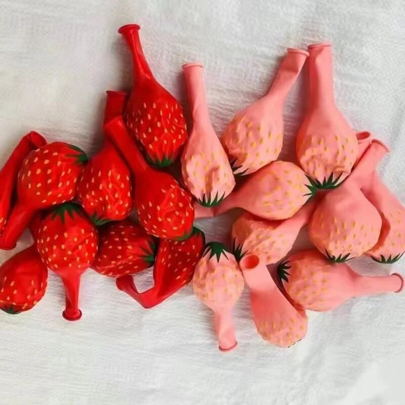 Шарики клубника красные и розовые, 20 шт.