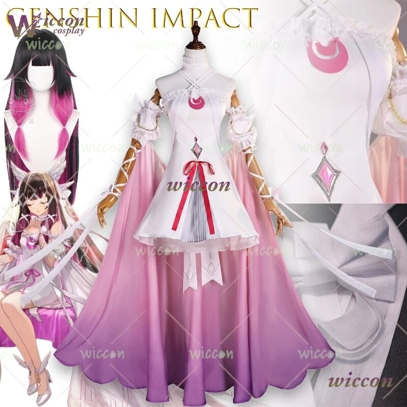 Genshin Impact Косплей Костюм Columbina Fes, XL, suit wig