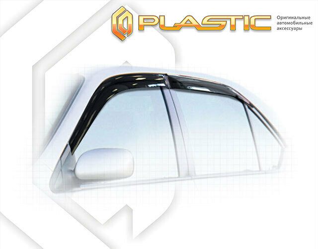 Дефлекторы окон для Toyota Prius 1997-2003 Ветровики дверей Черные глянцевые полупрозрачные СА пластик
