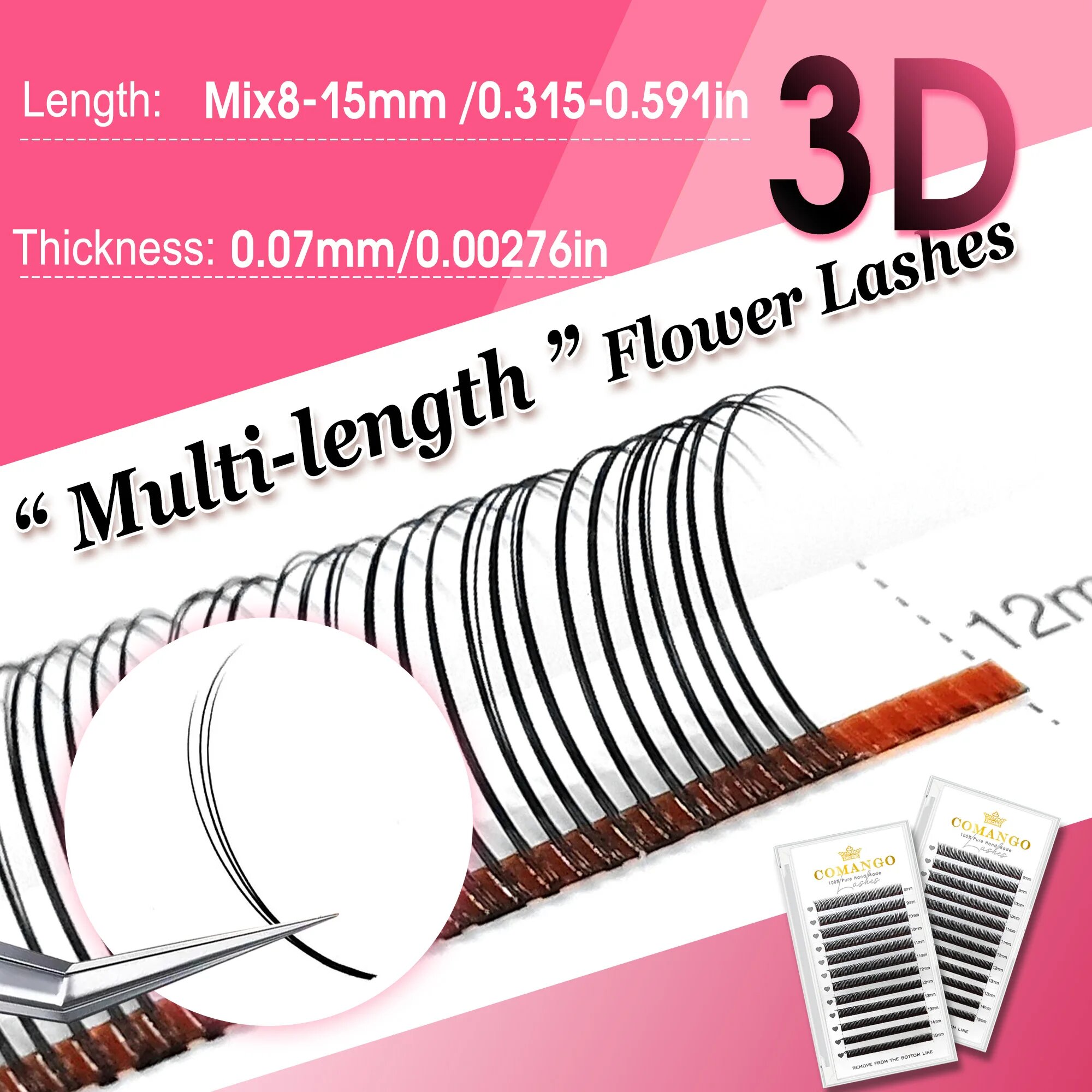 CoMango 3D/5D/6D ресницы C, 3D