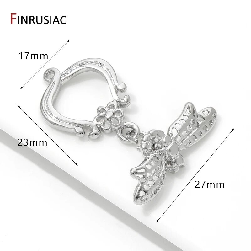 Серьги-тогглы FINRUSIAC, серебряные, Rhodium Plated, 27мм