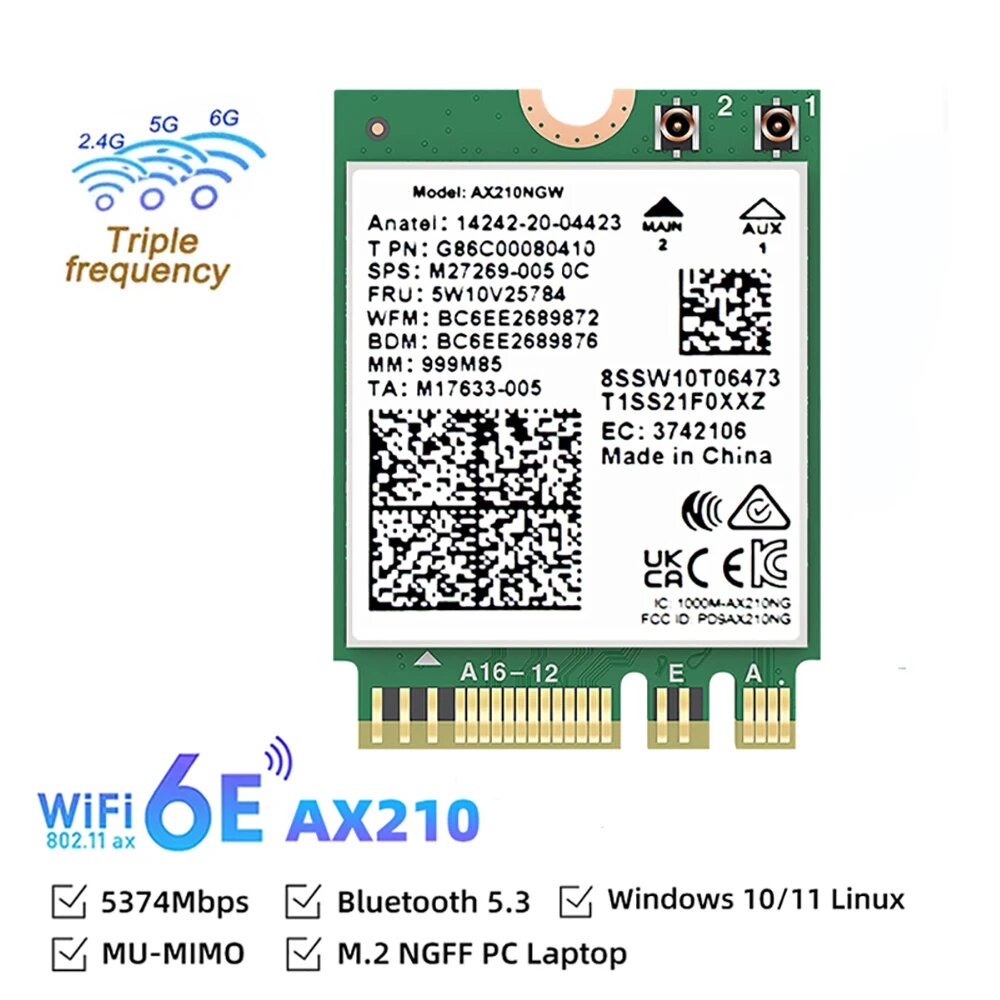Беспроводная сетевая карта TelDaykemei AX210