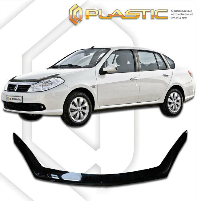 Дефлектор капота Renault Symbol 2008-2012 Черный глянцевый СА Пластик