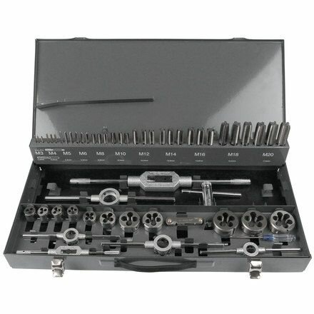 GARWIN INDUSTRIAL GM-TCS55 Набор метчиков и плашек М3 - 20, HSS, DIN352, 55 предметов
