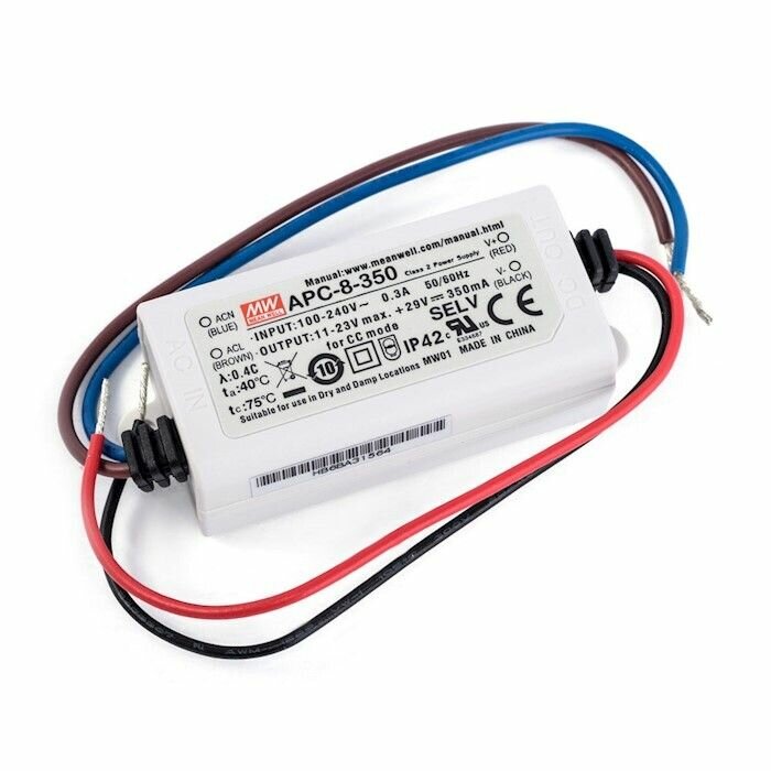 APC-8-350, AC/DC LED, 11-23В, 0.35А, модуль, IP42 блок питания для светодиодного освещения