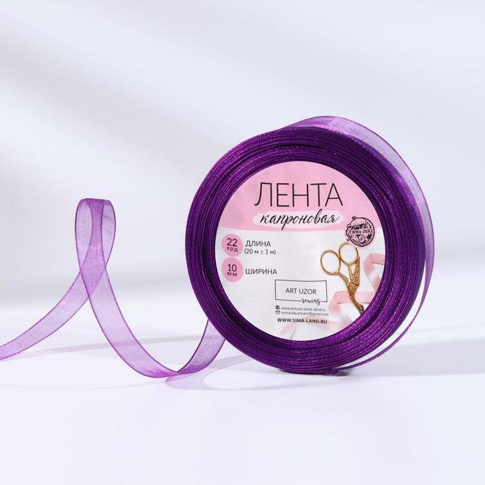 Лента капроновая, 10 мм, 20 1 м, цвет фиолетовый 169