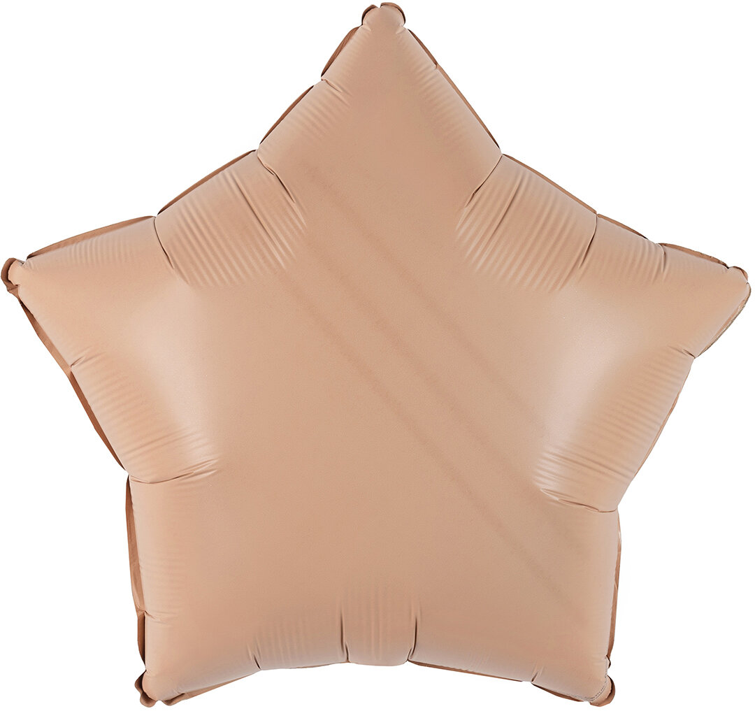 Воздушный шар фольгированный звезда Бежевый 46 см 1 шт для праздника