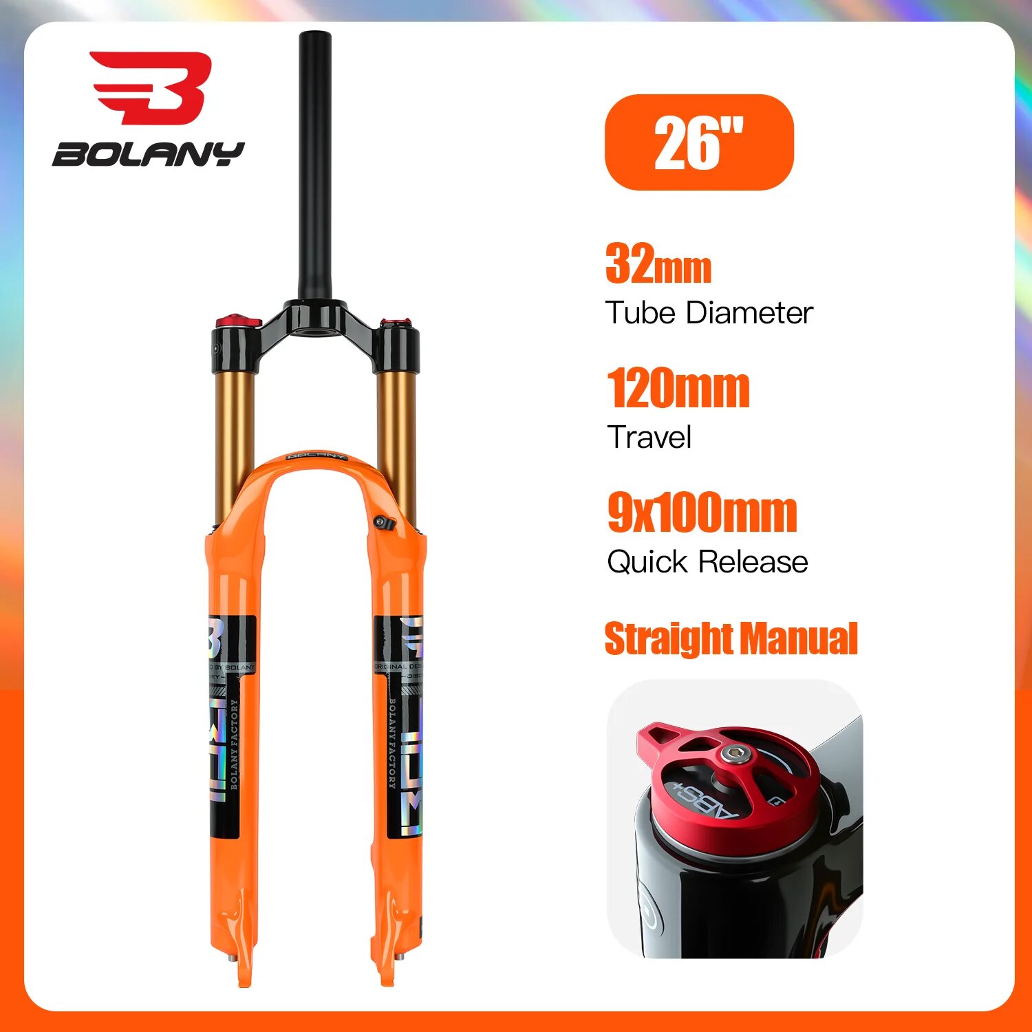 BOLANY Solo Air оранжевая вилка 29 дюймов 26 Straight Manual