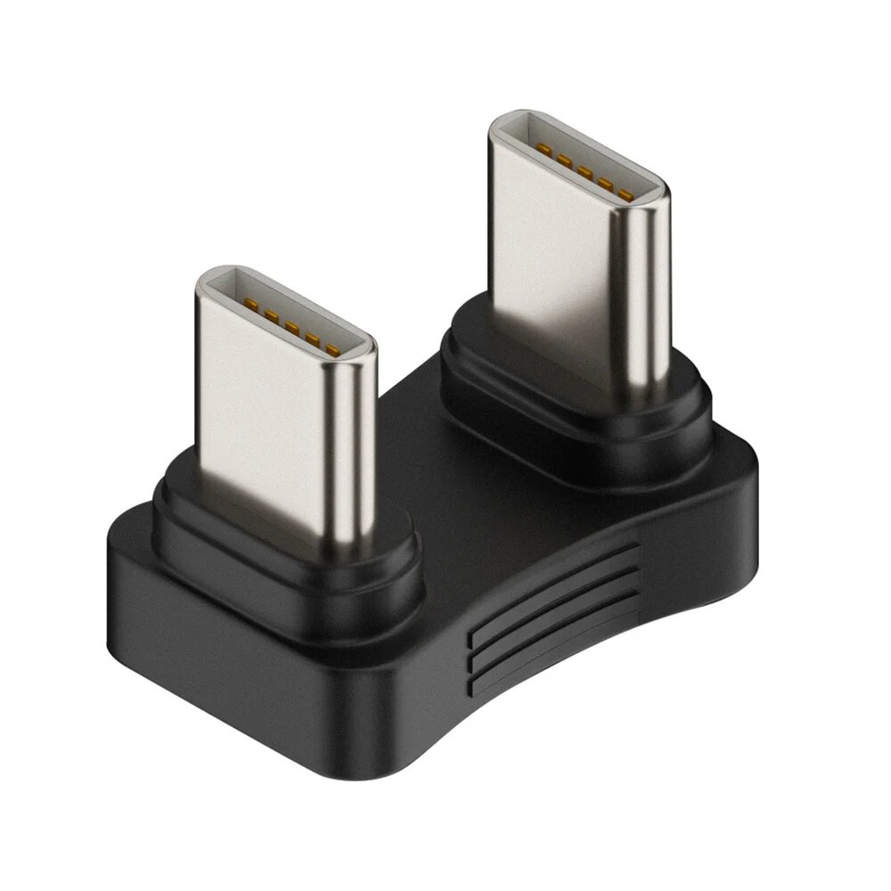 Двойной USB-адаптер Type-C с интерфейсом PD65W для быстрой зарядки, U-образный коннектор (штекер-штекер), скорость передачи данных 480 Мбит/с