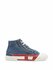 Кроссовки DIESEL Frayed denim high-top sneakers, размер 43 EU, blue