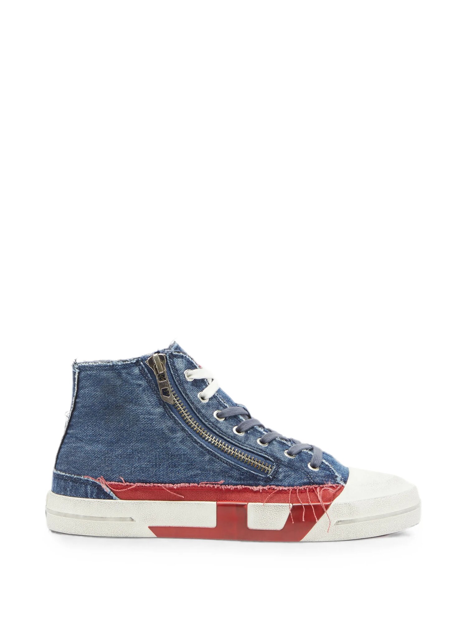 Кроссовки Frayed denim high-top sneakers