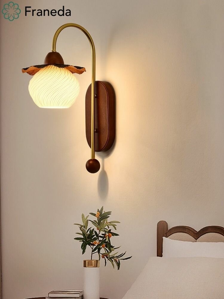 Роскошный стеклянный настенный светильник French retro light