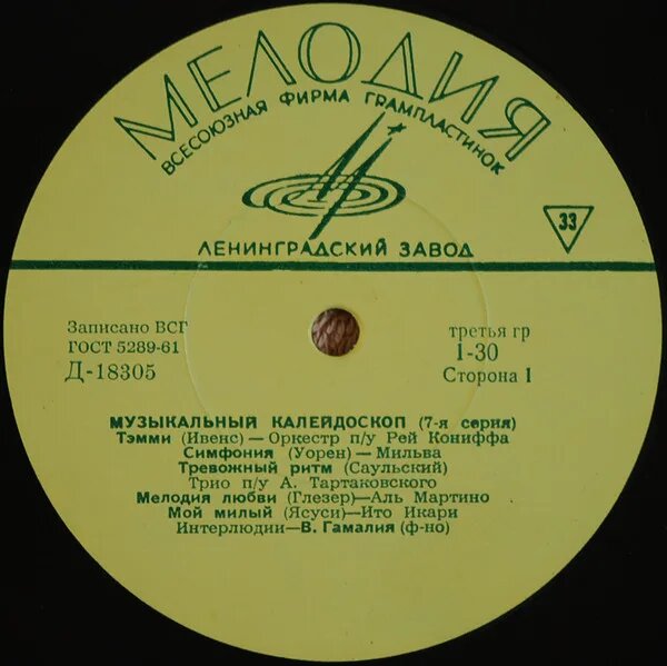 Various - Музыкальный Калейдоскоп (7-я Серия) (10 Дюймов) EX-