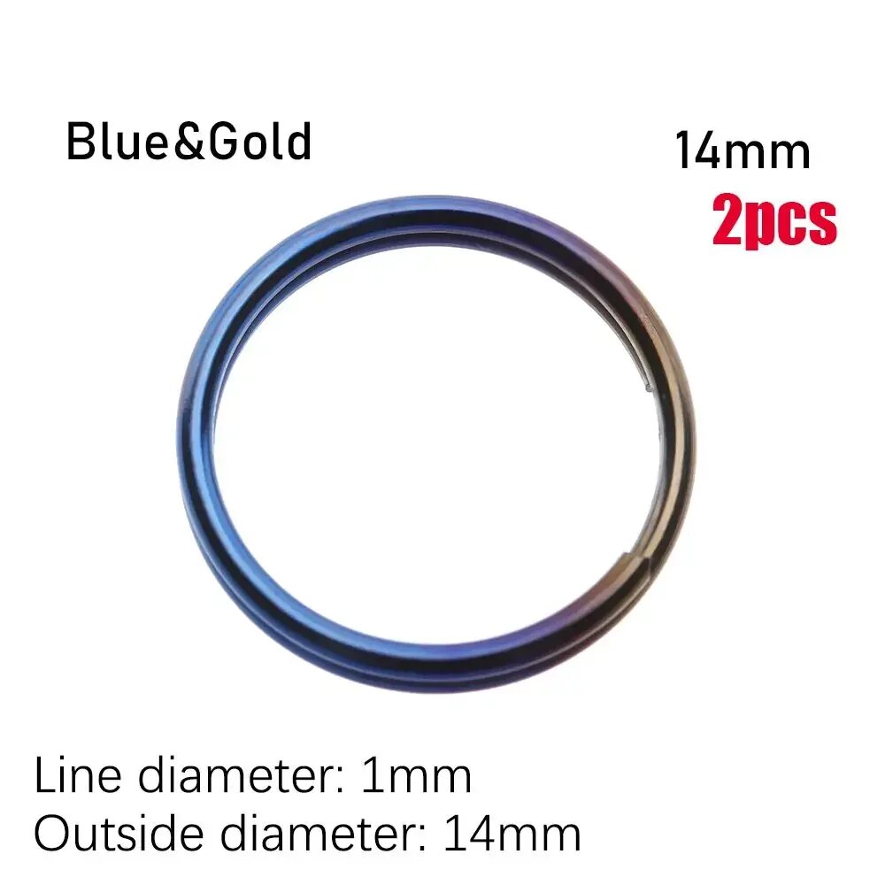 Брелок для ключей из титанового сплава Синий, Blue-Gold-14mm 2pcs