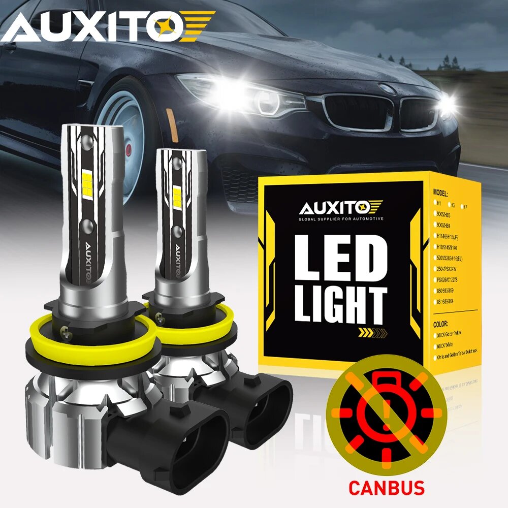 2 шт. AUXITO E2 H8 H11 9005 HB3 9006 HB4 Светодиодный Canbus для автомобиля H11(H8 H9 H16JP)