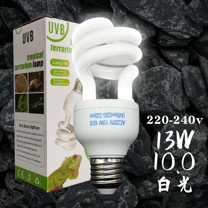 УФ лампа Rep-Shop E27 (компакт) Reptile UVB 10.0, 13W лампочка для террариума: хамелеона, среднеазиатских черепах, бородатых агам, варанов, ящериц и змей варанов, ящериц и змей