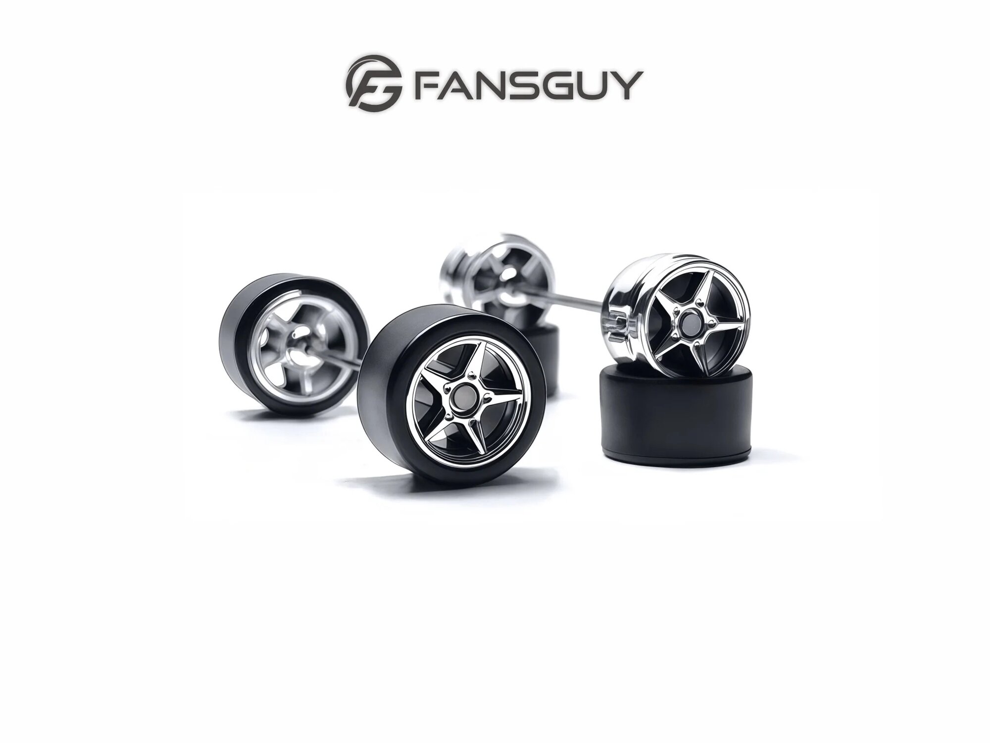 FANSGUY колеса 9,7 мм для моделей авто 1/64 Черный, VSS-F Silvering 1