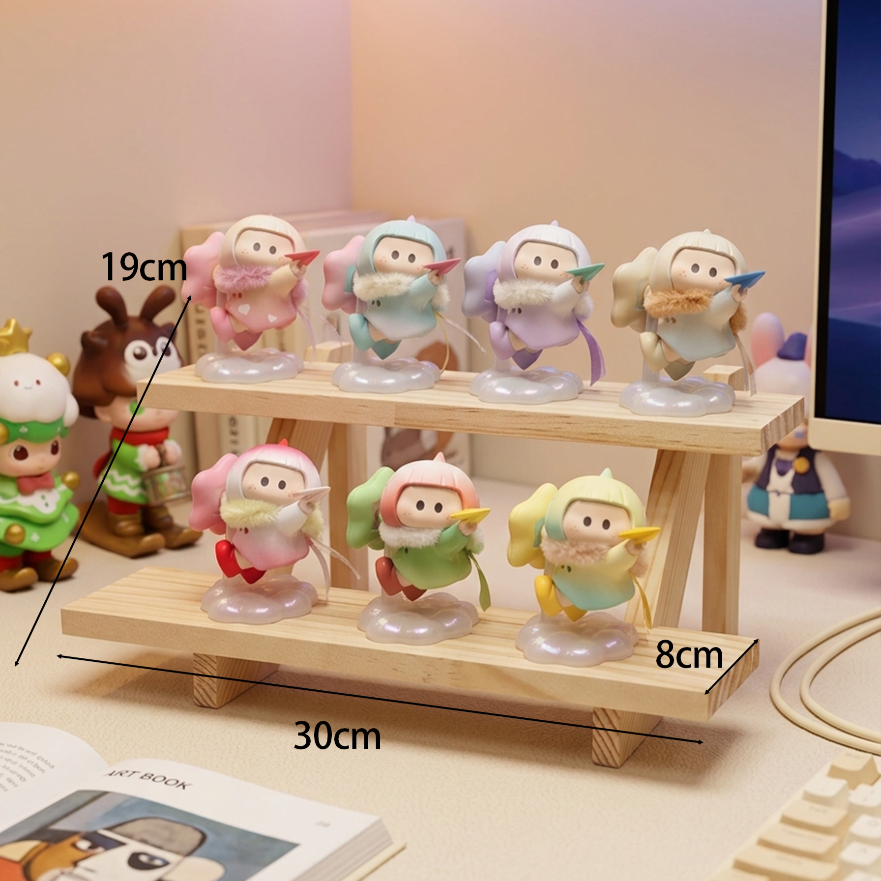 Витрина для фигурок Yoyo, милые фигурки, игрушки Miniso, демонстрационный шкаф, коробка для хранения, подставка для