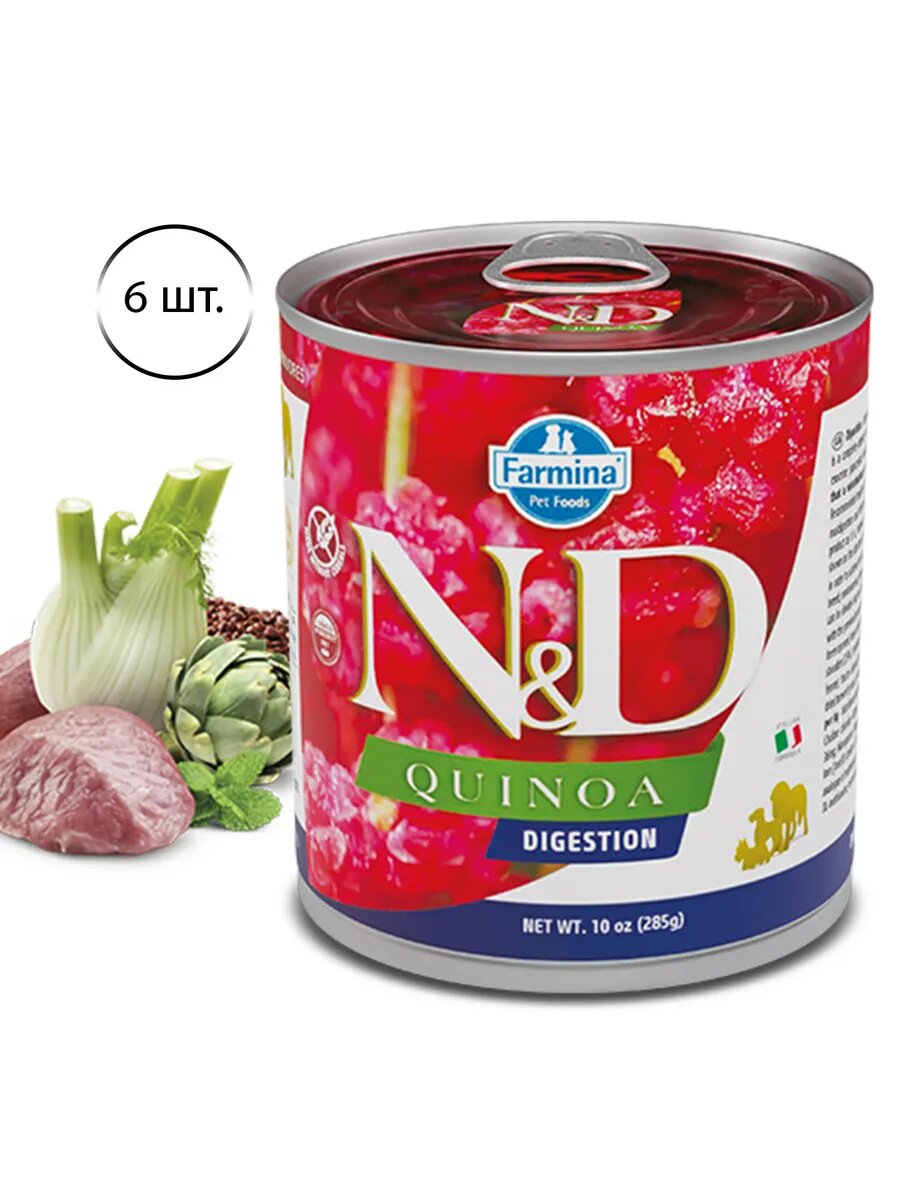 Влажный корм для собак всех пород Farmina N&D Quinoa Digestion ягненок с киноа , 285 г (6 шт/кор)