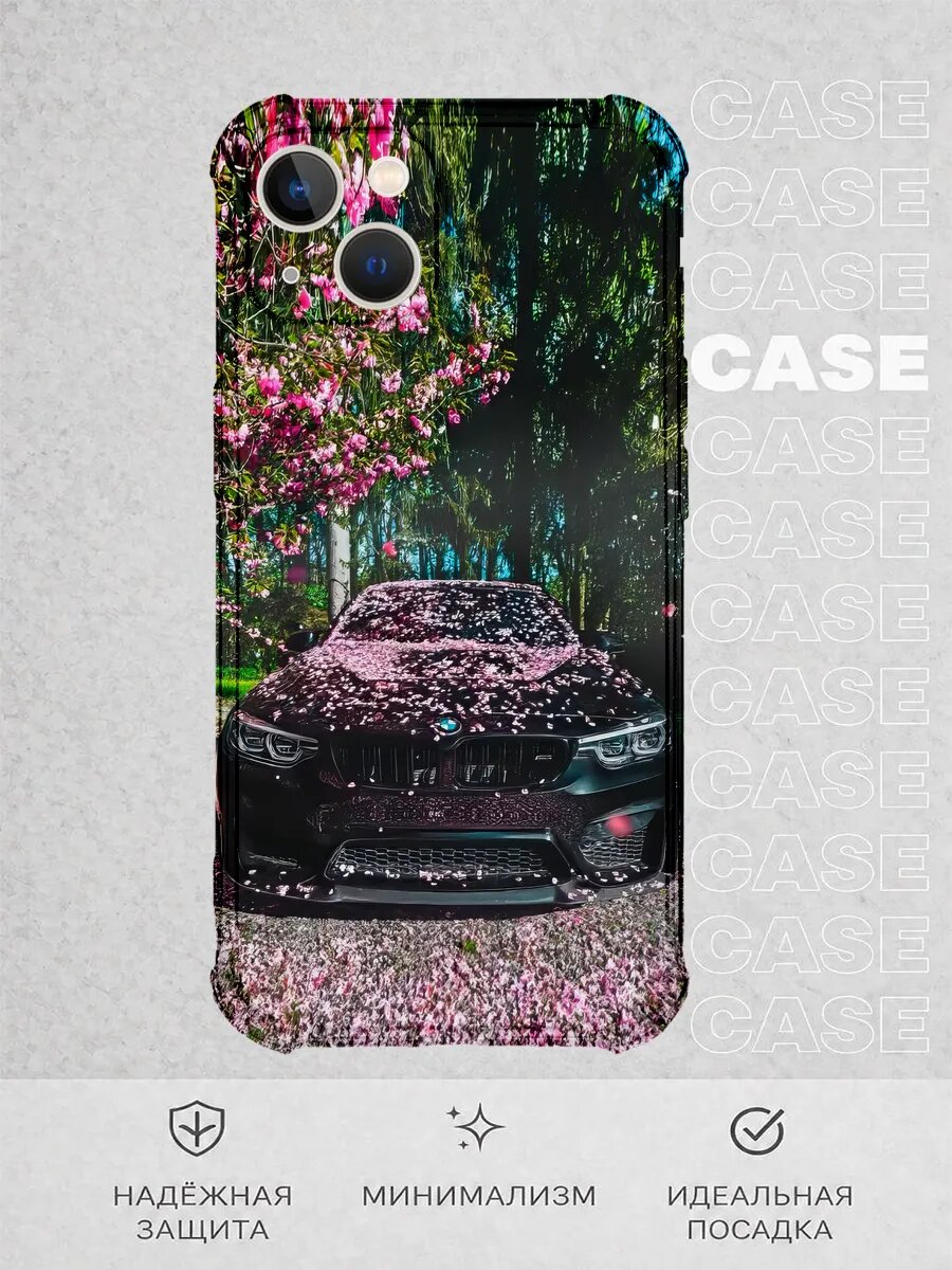 Чехол на iPhone 13 с принтом BMW сакура