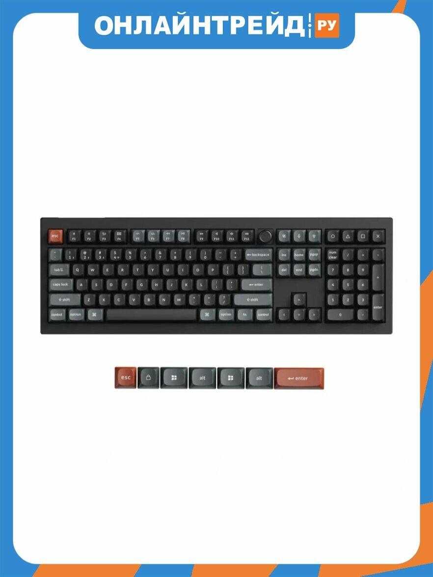 Клавиатура полноразмерная Keychron (100%) механическая клавиатура V6 8K - проводная, 108 клавиш (V6W-D4-RU)