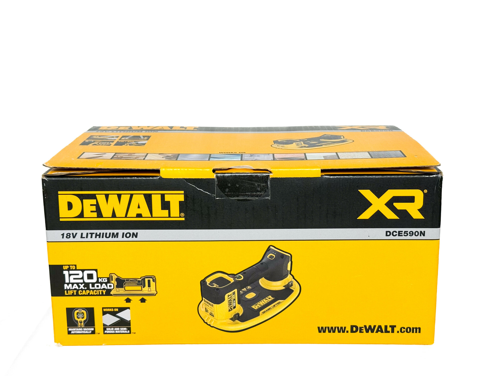 Вакуумный подъемник аккумуляторный DeWalt DCE590N 18В 120 кг грузоподъёмность без АКБ и ЗУ