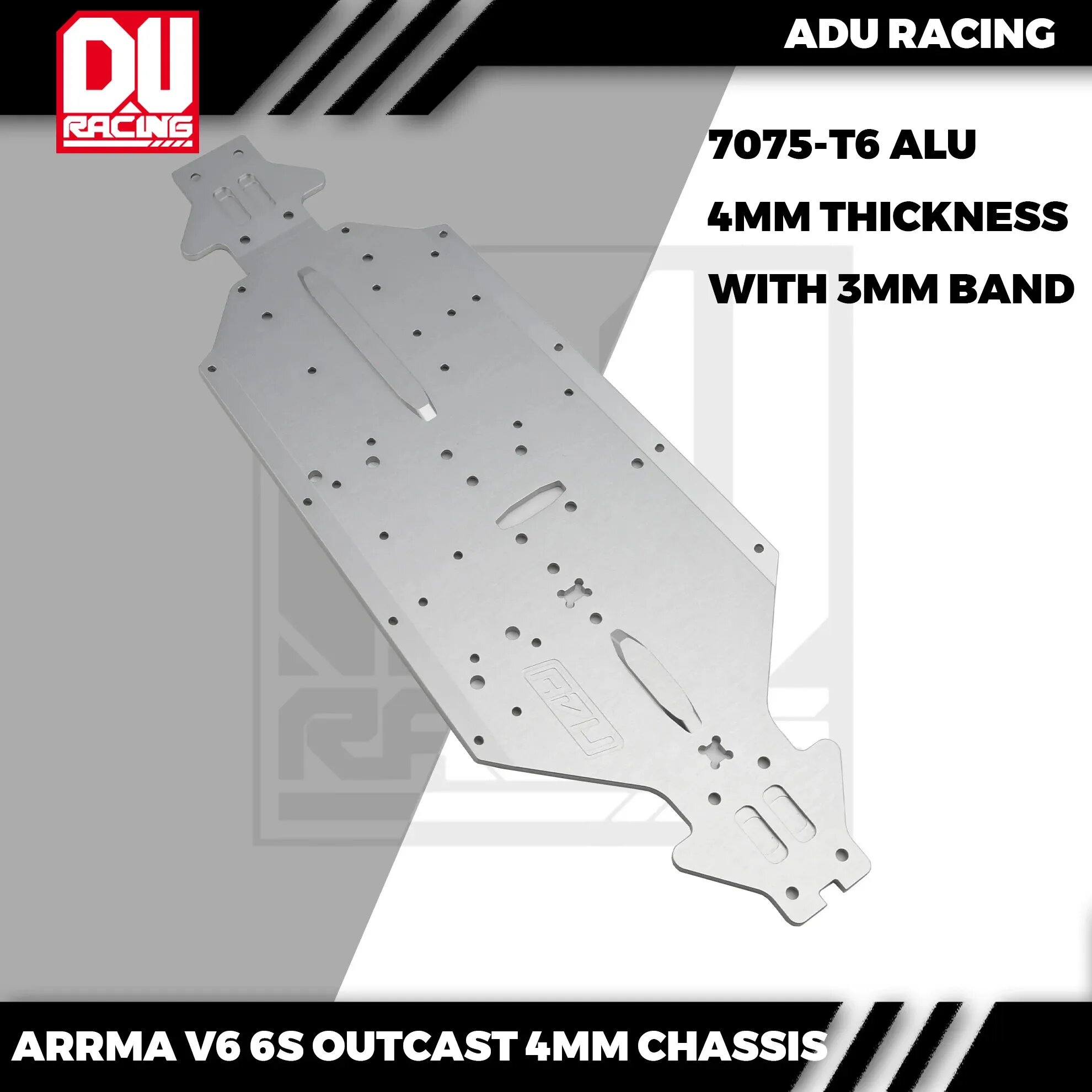 ADU RACING 7075-T6 AL 4 мм шасси для ARRMA TYPHON RTR и OUTCAST