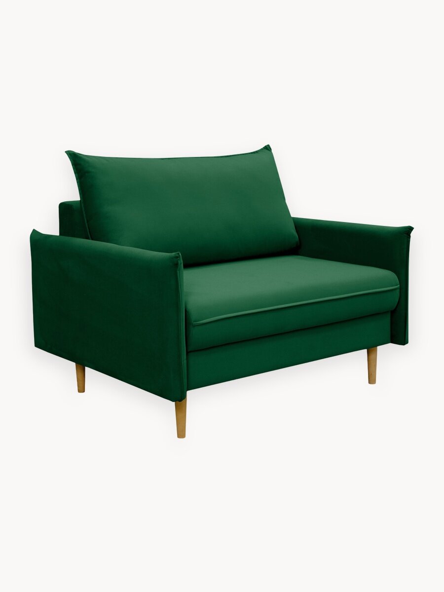 Диван-кровать Фьорд зеленый, раскладной, механизм Юниор, 118х98х95 см, Спальное место 100x190 см