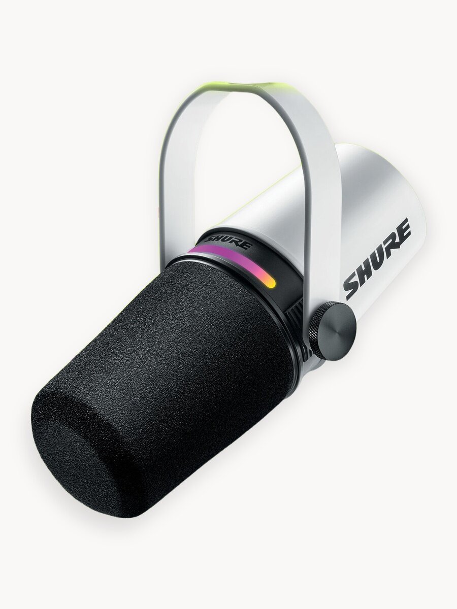 Микрофон для компьютера и подкастов Shure MOTIV MV7+ с USB и XLR белый