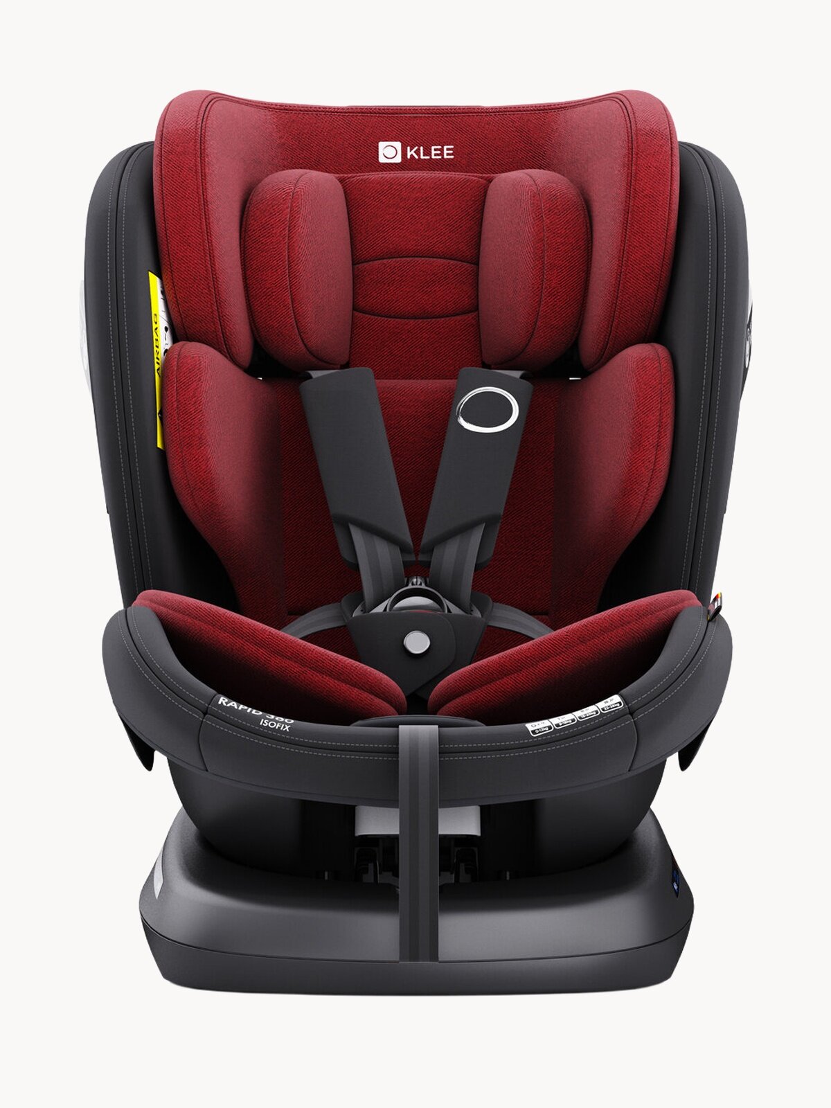 KLEE Rapid 360 Fix поворотное детское автокресло с рождения до 36 кг с Isofix Ruby Black