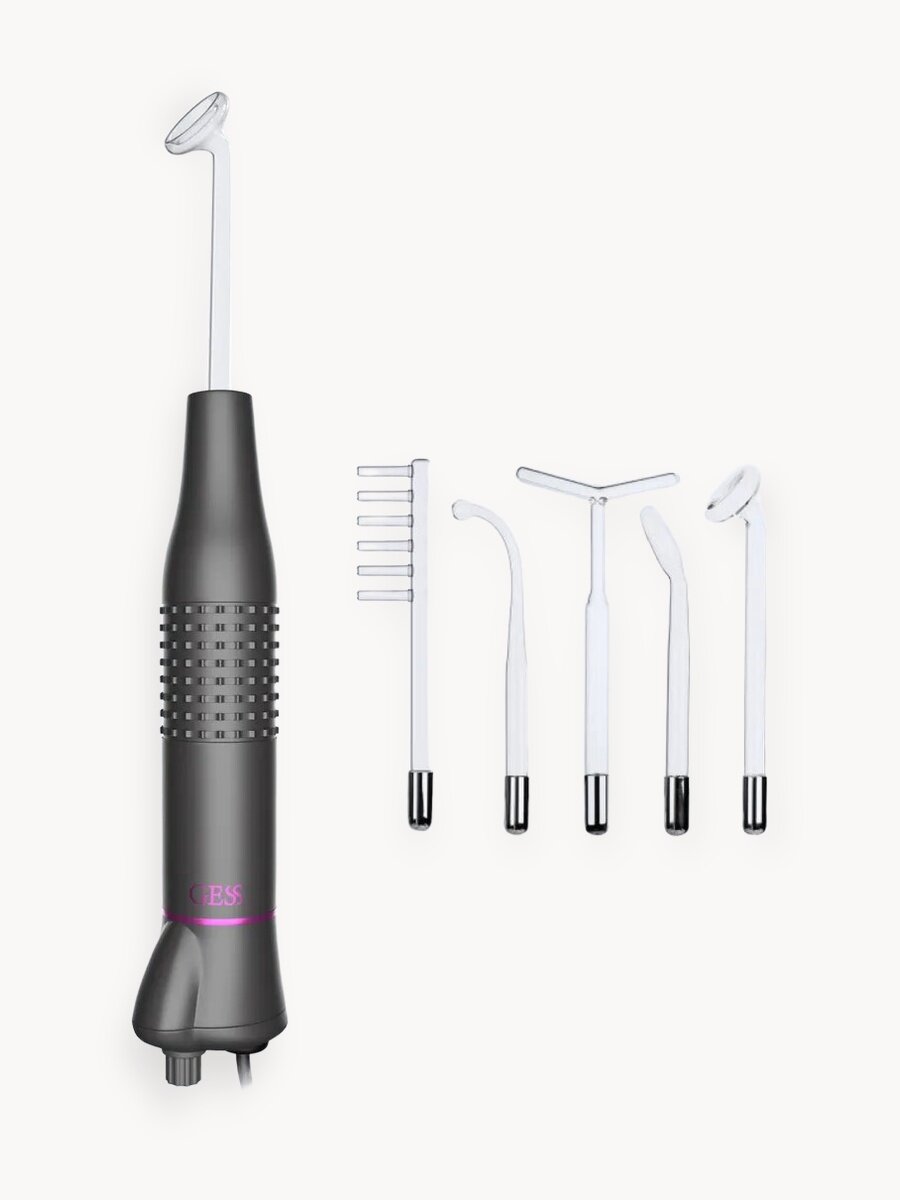 Дарсонваль профессиональный лечебный прибор для дарсонвализации с 5 насадками Dars GESS для тела, лица, волос