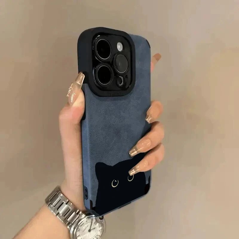 Чехол из фуа-фур с рисунком 'Probe Cat' для Redmi Note 12 Pro 5G, синий цвет - прочный