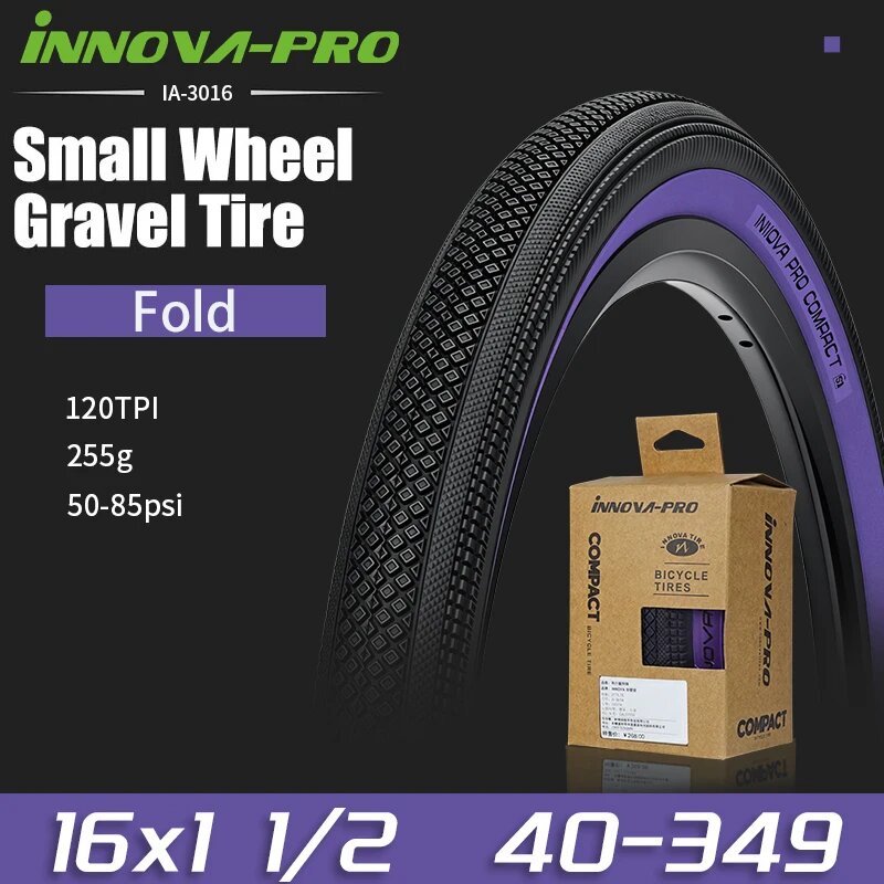 Шины INNOVA 16x1 1/2 40-349 для складного велосипеда Фиолетовый, 40-349 Fold Purple