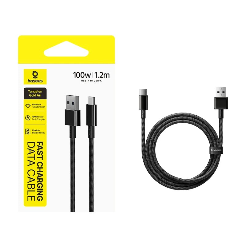 Кабель Baseus USB Type-C 100W Для Huawei, Honor, Xiaomi, Samsung — Быстрая Зарядка И 2m