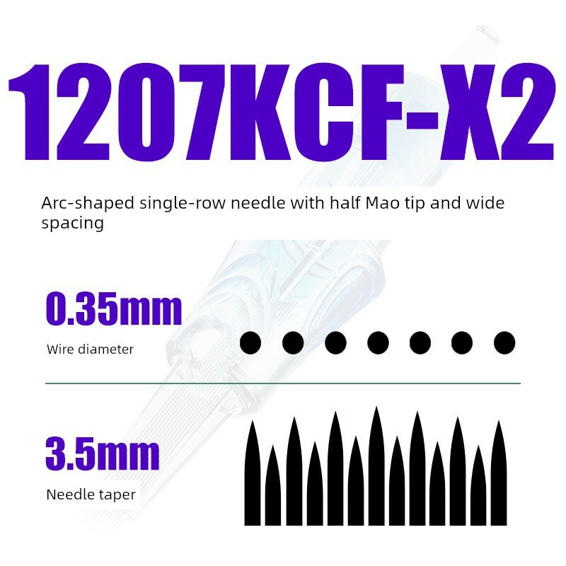 Набор татуировочных игл 1207KCF-X2 с 10 иглами для детальной работы на коже