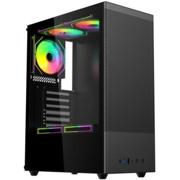 Корпус ACD Citadel 108B ATX, Type-C + USB3.0 + USB ports + HD audio combo, Mesh, TG, Black