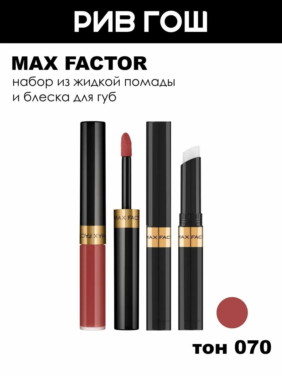 Набор для губ (Жидкая помада Lipfinity Lip Colour, 2,3 мл, 070 Spicy + Блеск Top Coat)