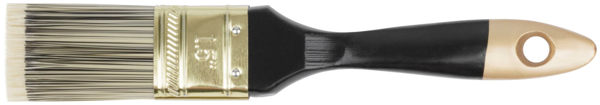 Кисть флейцевая "Стайл", искусственная черно-белая щетина, деревянная ручка 1,5" (38 мм)