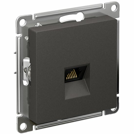 Розетка компьютерная Systeme Electric (schneider Electric) AtlasDesign RJ45 кат. 5Е механизм базальт, ATN001483