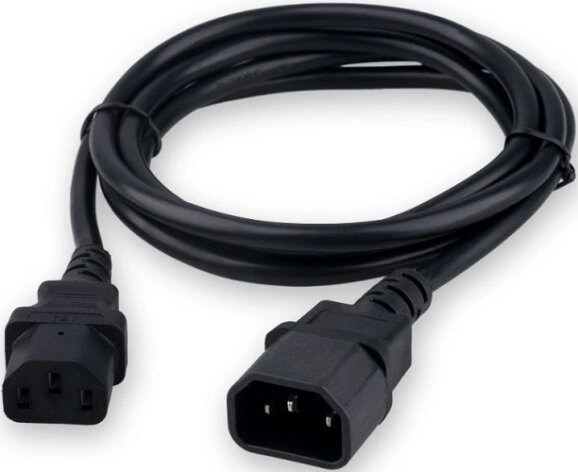 Кабель питания GoPower C14 (m)-C13 (f) 1.8м 4 м ПВХ 0.75мм удлинитель черный