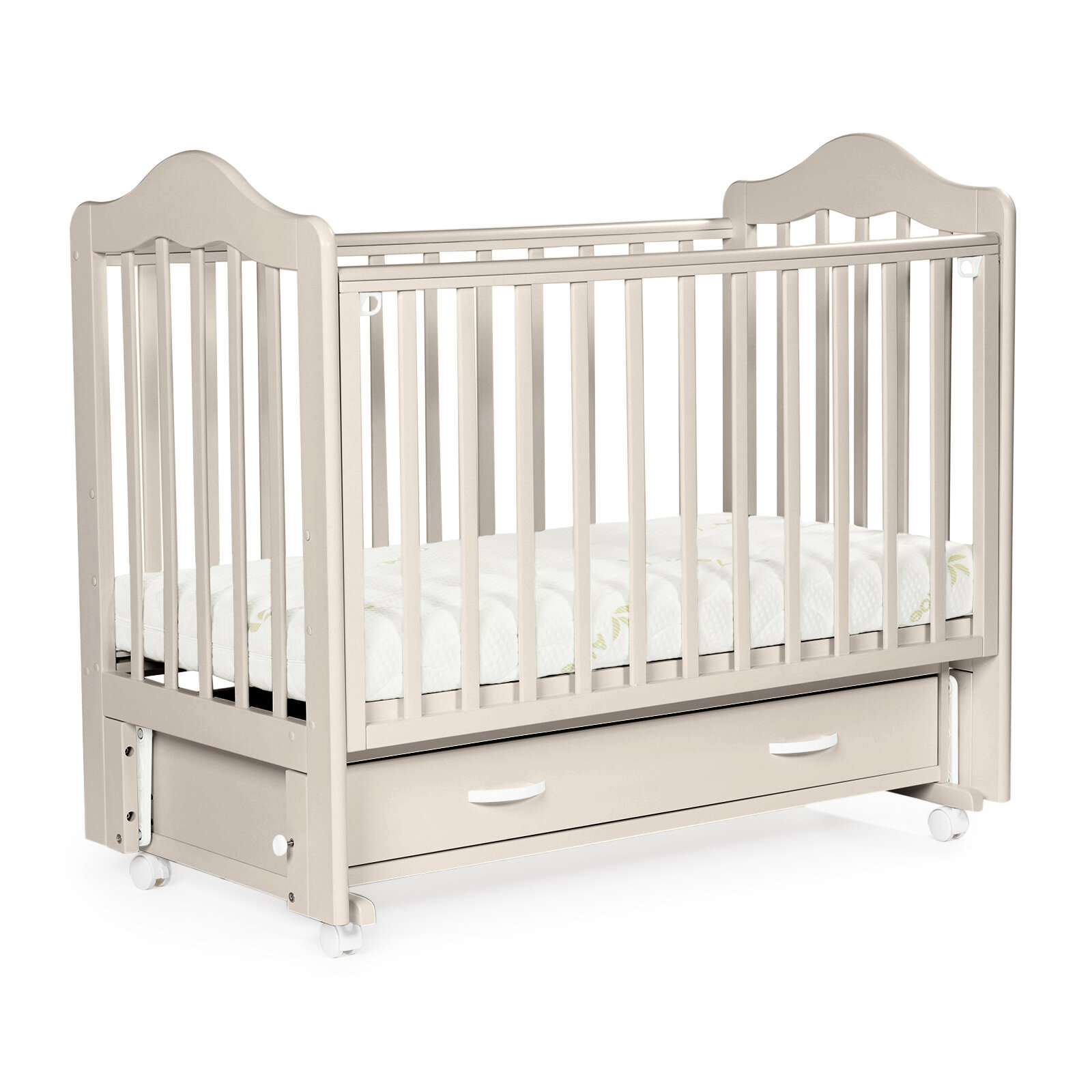 Кроватка для новорожденных BEBIZARO FILLMORE CAPPUCCINO Универсальный маятник с ящиком (ШхГхВ) 109х125х67 см