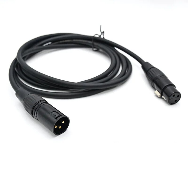 Gold Plated 3 Pin XLR DMX Cable 0.3mm2, 2m